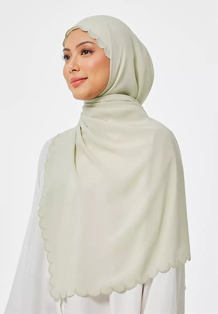 Buy UMMA Sulam Delima Scarf in Tender Green Online | ZALORA Malaysia