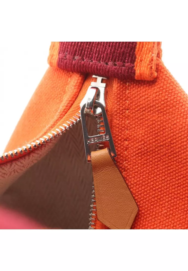 Buy Hermès Pre-Loved Hermès Bride a Brac GM Feu Handbag canvas orange ...