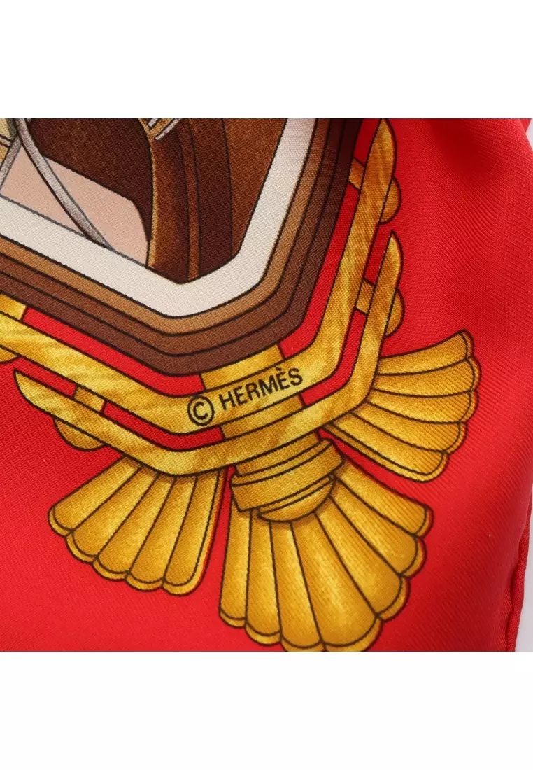 Buy Hermes Pre-Loved Hermès carres 90 automobile scarf silk Red ...