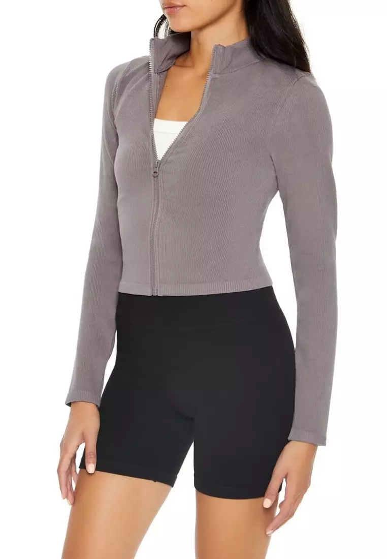 Buy FOREVER 21 Seamless Ribbed Zip-Up Jacket 2025 Online | ZALORA ...