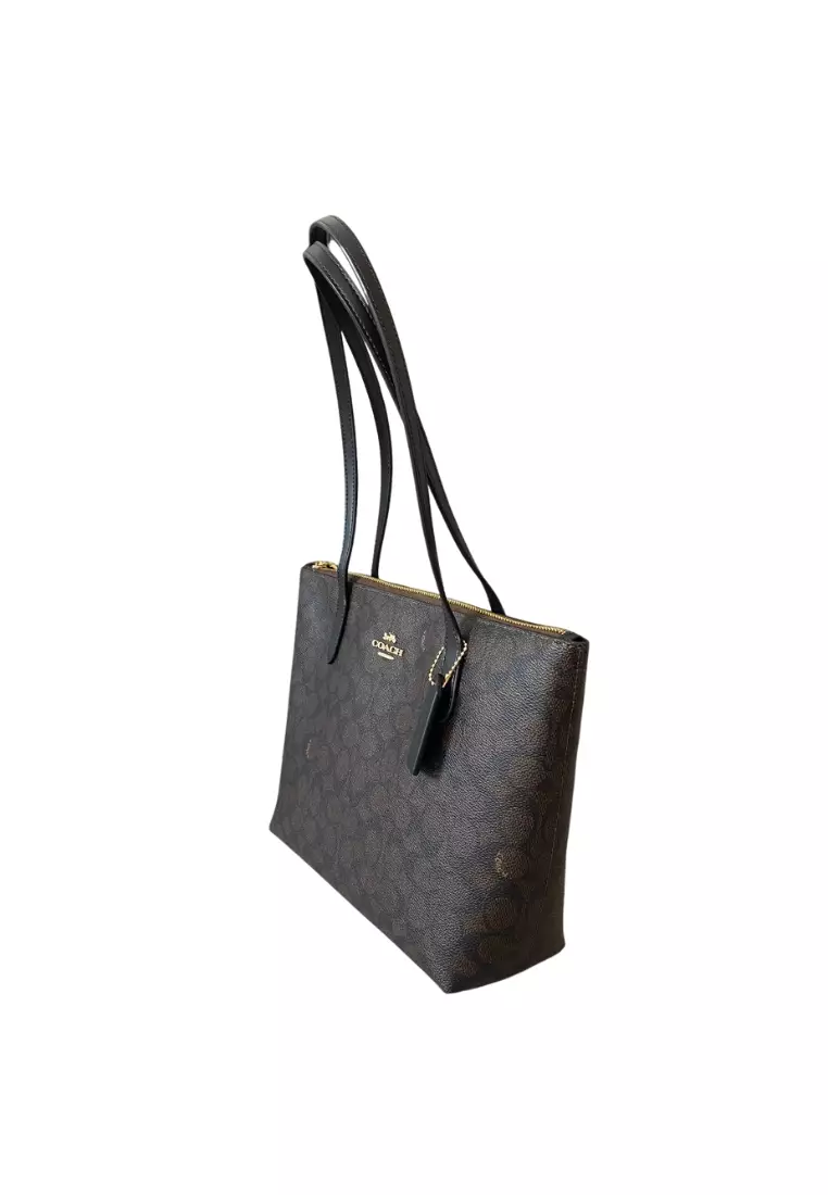 Jual Coach Coach Fiona Tote In Signature Canvas Original 2026 | ZALORA ...