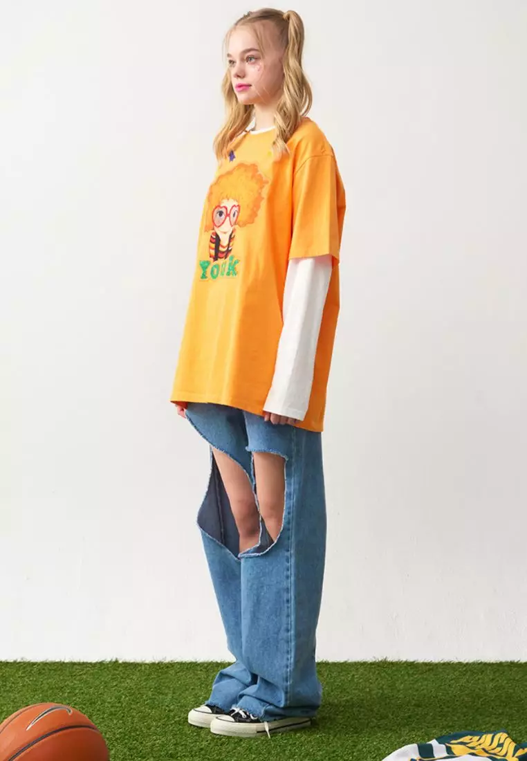 Jual Youk Shim Won Colorful T-Shirt F Orange Sunny Original 2024 ...