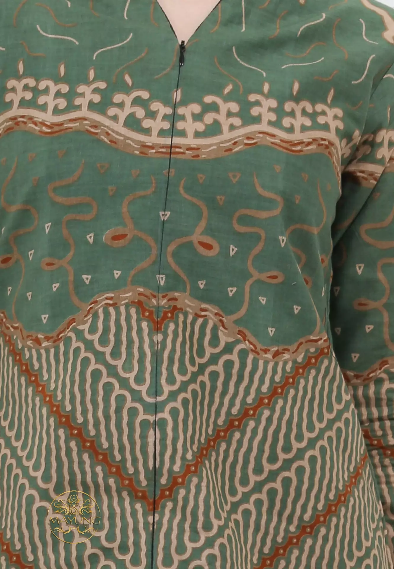 Jual Batik Mayung Blouse Batik Aryasaka Ijo Premium Slimfit Modern ...