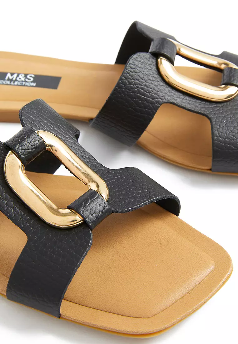 Jual Marks And Spencer Leather Ring Detail Flat Sliders Original 2025 Zalora Indonesia 