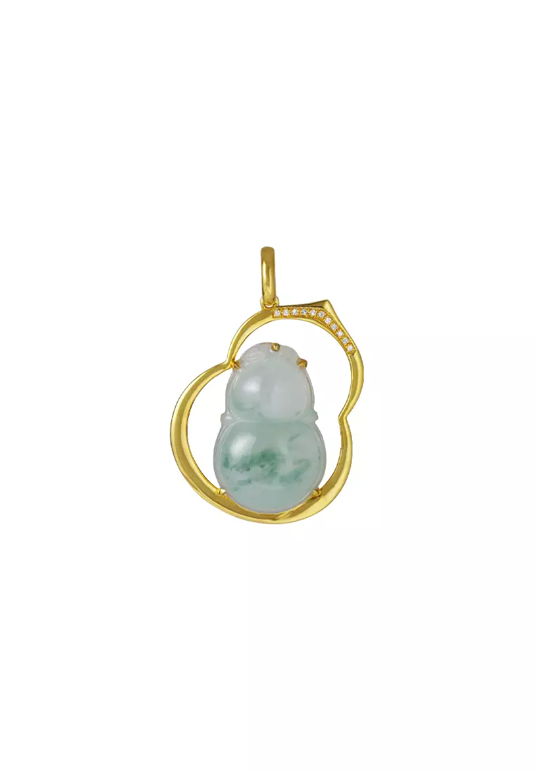 Buy TOMEI TOMEI Big Gourd Jade Pendant, Yellow Gold 750 Online | ZALORA ...
