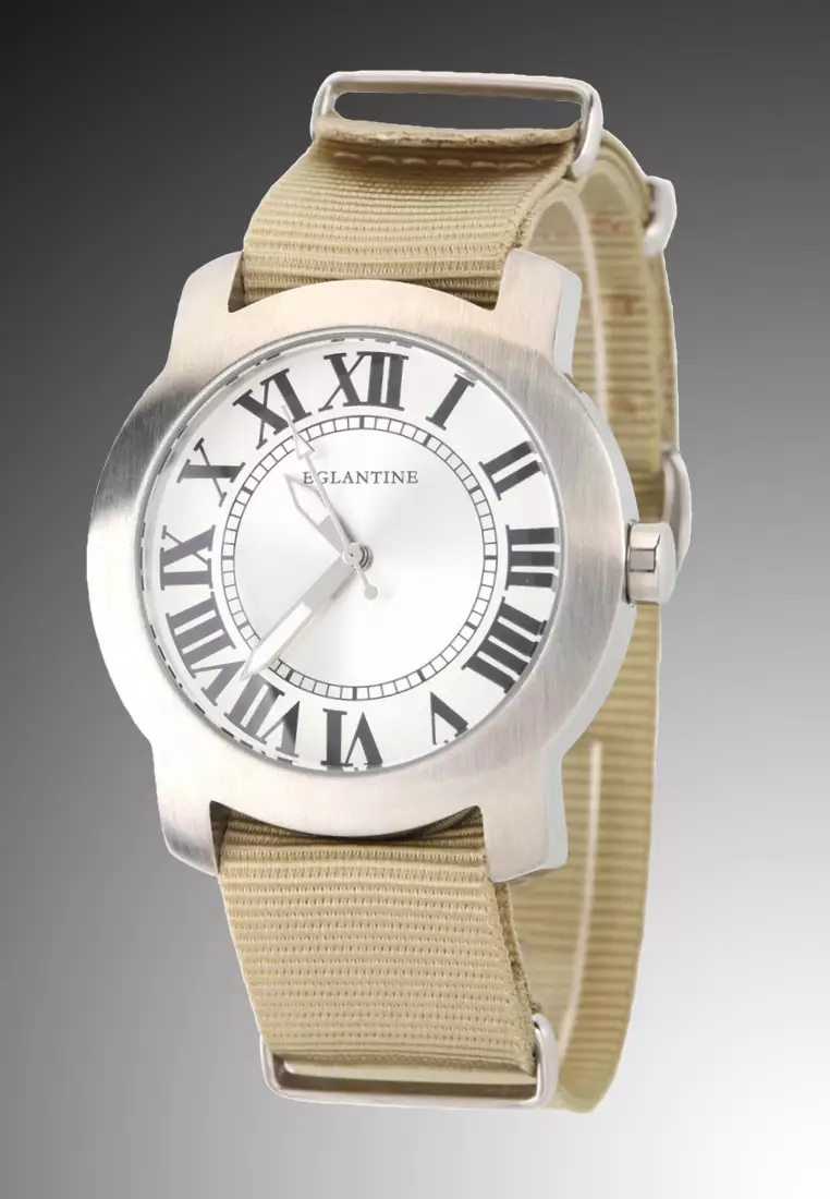 Buy EGLANTINE Emile Unisex Steel Quartz Watch on Khaki NATO Strap 2025 ...