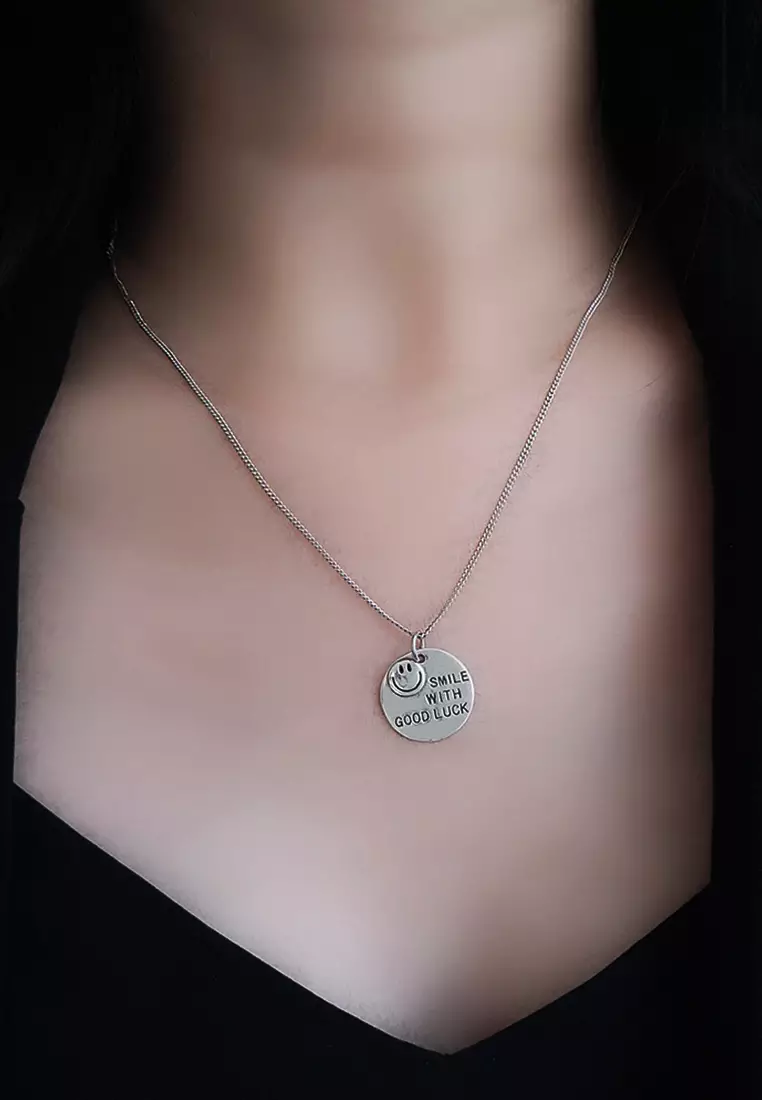Buy LYCKA LDR1212 S925 Silver Smile with Good Luck Necklace 2025 Online ...