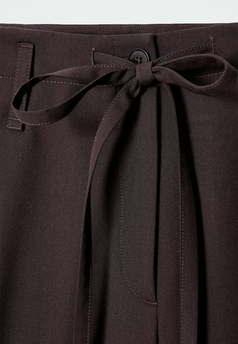 Buy COS Drawstring Twill Barrel-Leg Trousers Online | ZALORA Malaysia