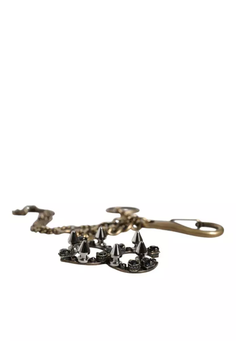 Dolce & Gabbana Gold-Tone Keychain with Rhinestone DG Logo Charm 2024 ...