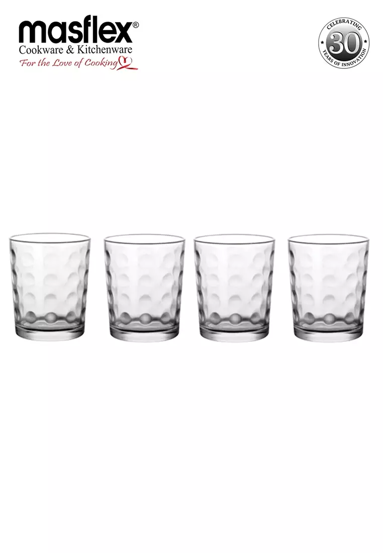 Buy Masflex Masflex 4 Piece Dotted Drinking Glass 414 ml / 14 oz 2025 ...