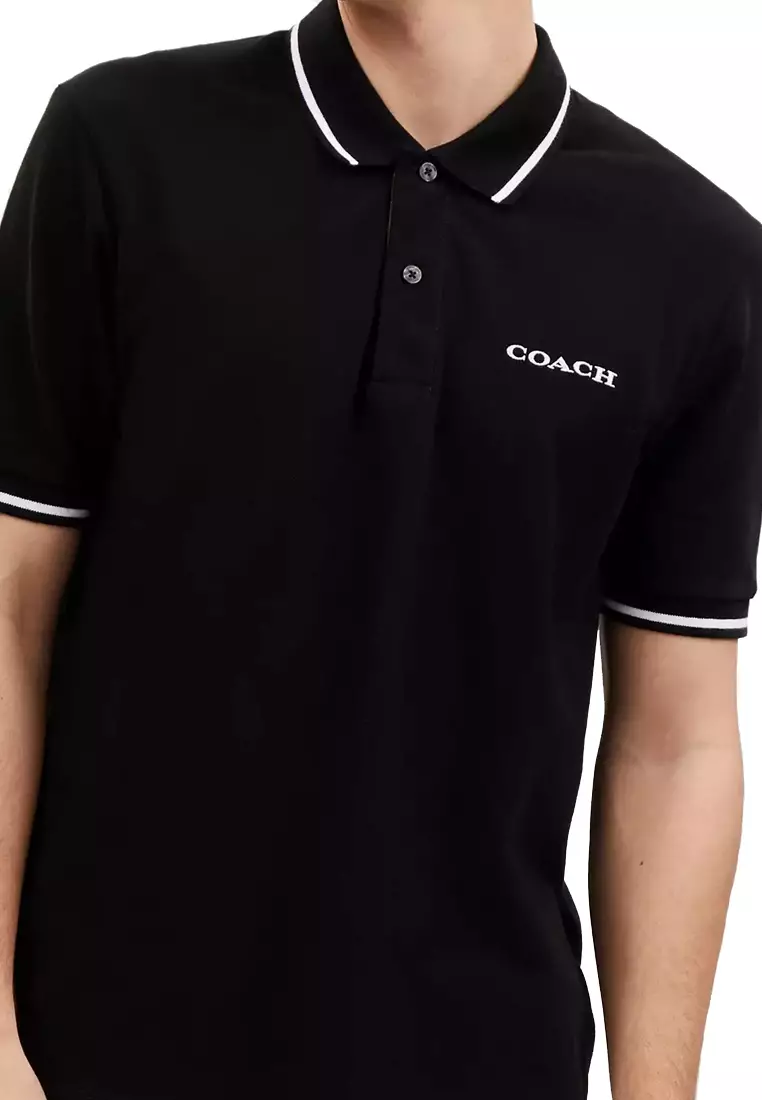 網上選購 Coach Signature Polo T-Shirt in Black CO817 2025 系列 | ZALORA香港