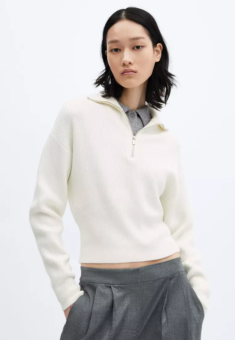 Jual Mango Zip Neck Jumper Original 2025 | ZALORA Indonesia