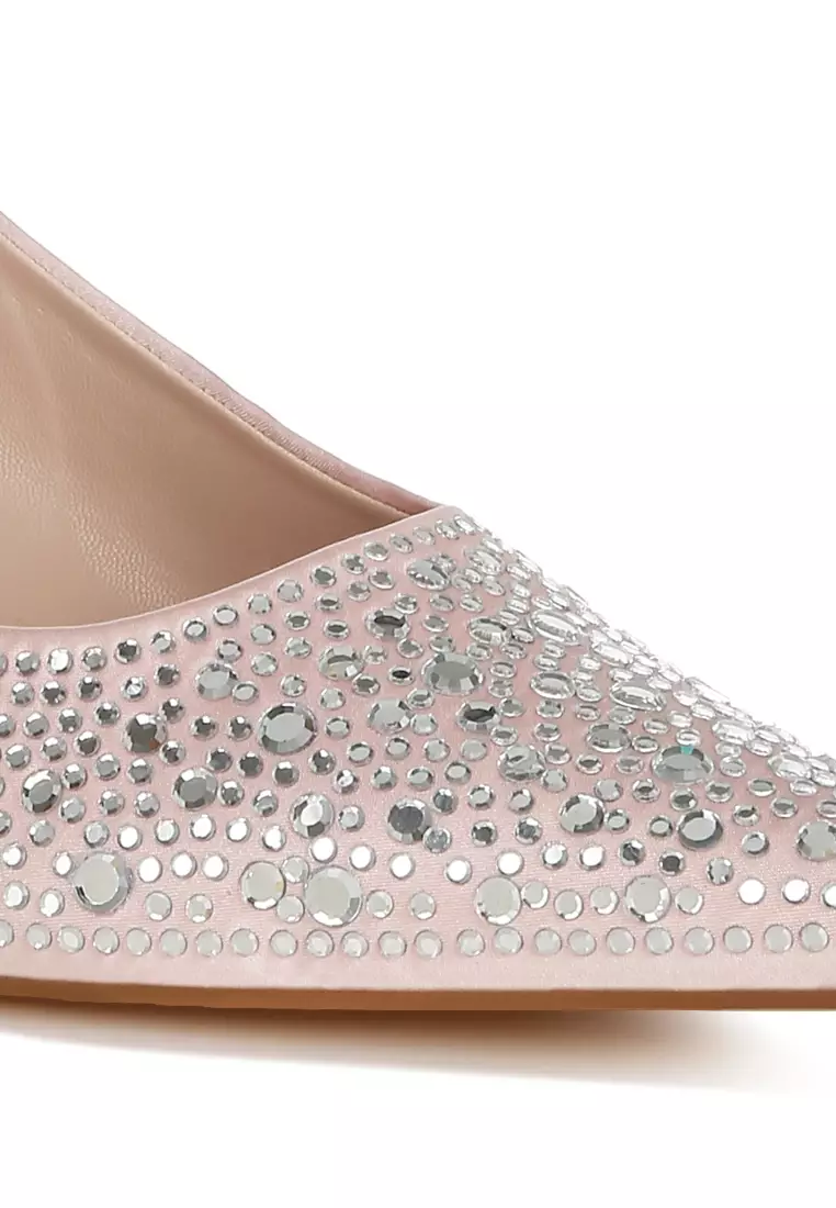 Buy London Rag Pointed Toe Rhinestone Slingbacks in Pink 2025 Online ...