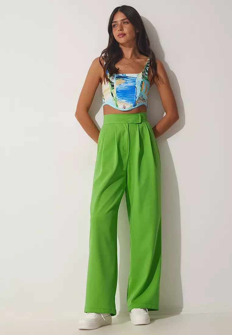 Jual Happiness Istanbul High Waist Pleated Pants Original 2024 Zalora