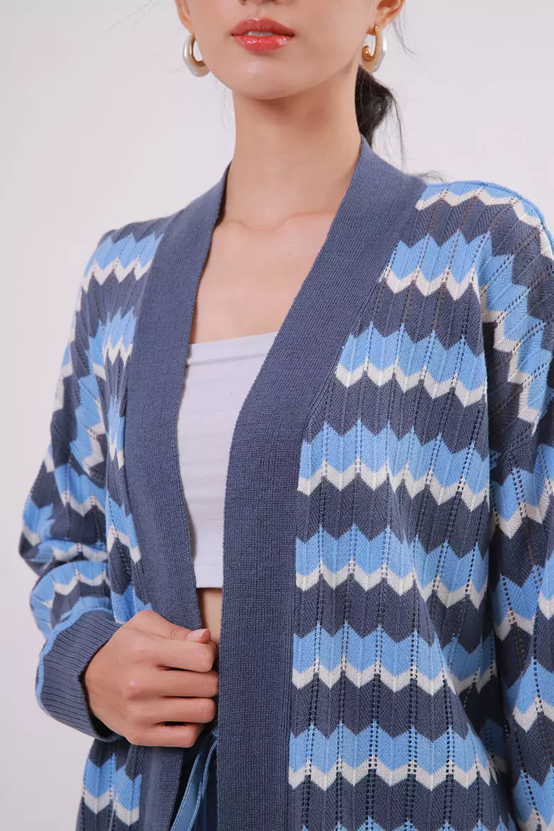 Jual Berrybenka Label Nessie Gradient Knit Cardigan Blue Original 2024 ...