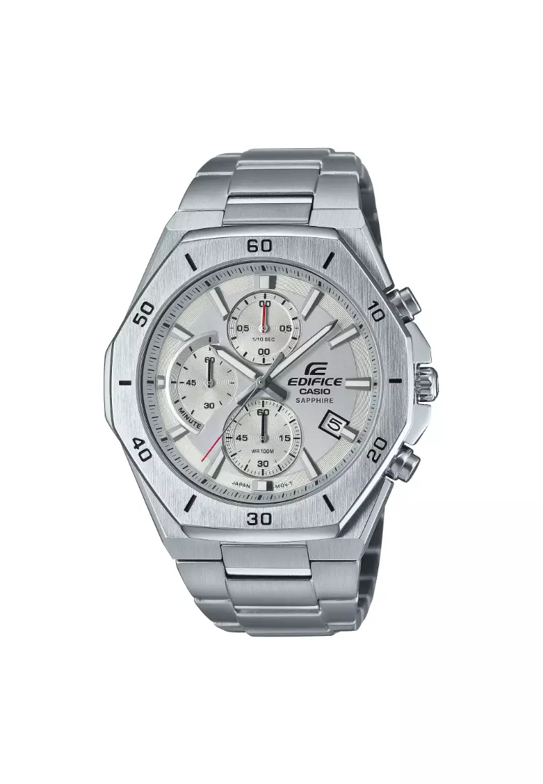 CASIO Casio Edifice Chronograph Silver Dial Silver Stainless Steel ...