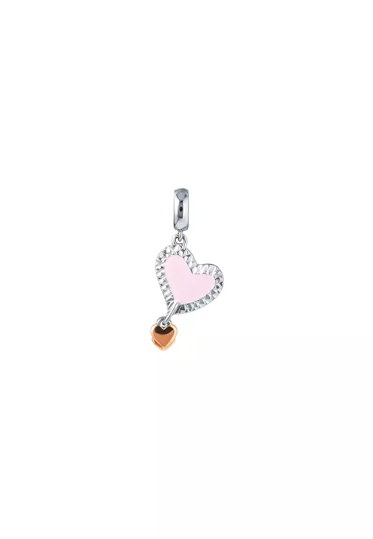 Buy TOMEI TOMEI Pinkish Heart Charm, White+Rose Gold 585 Online ...
