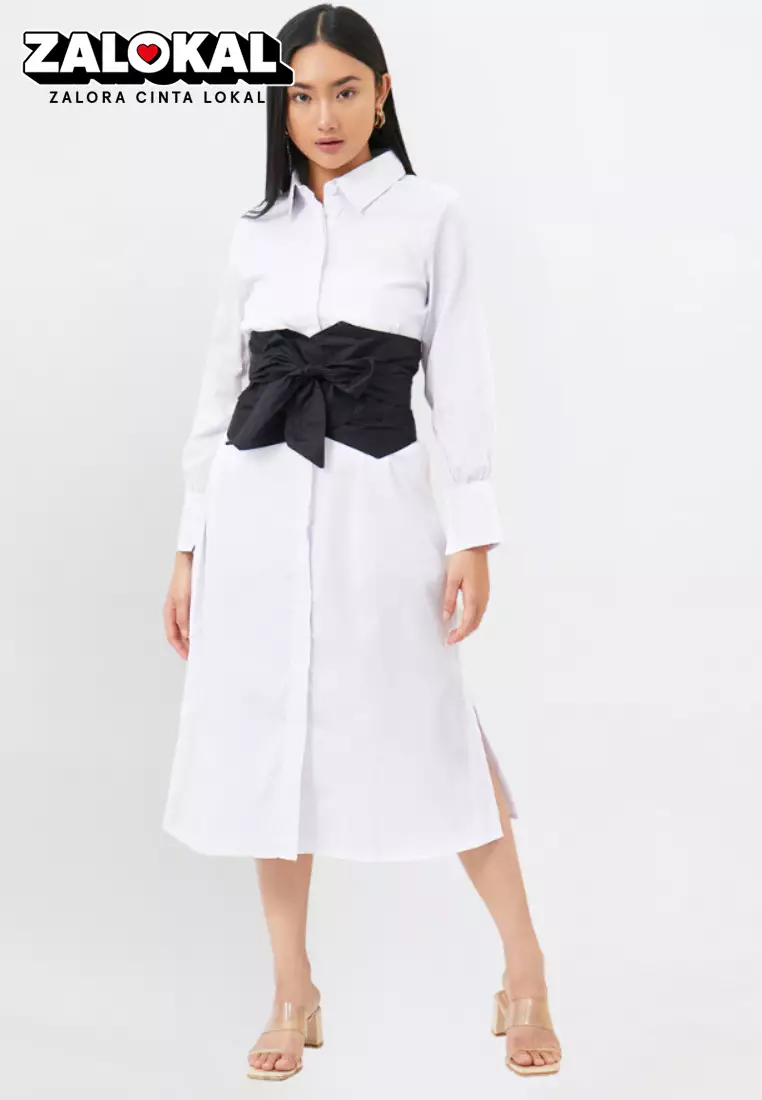 Jual Nayara Dress Basic Nadiva Putih Original 2023 | ZALORA Indonesia