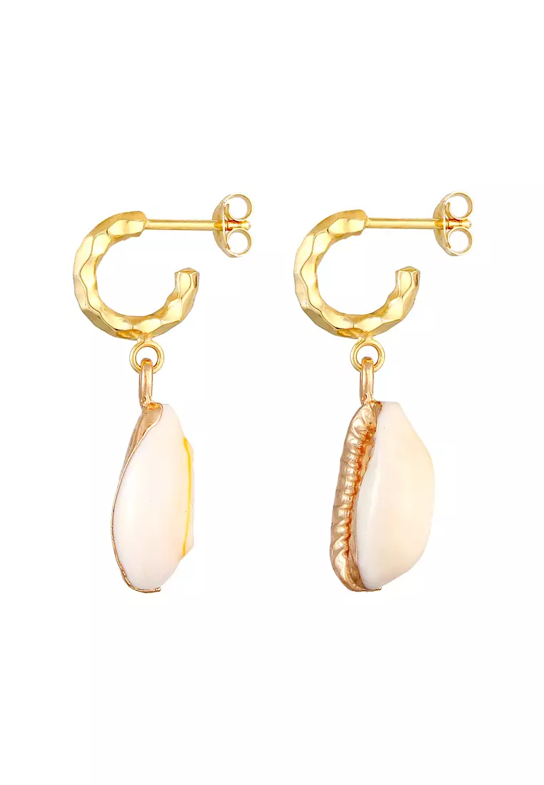 Buy ELLI GERMANY Earrings Creoles Kauri Shell Summer Beach Maritime ...