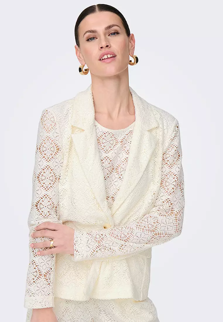 Buy JACQUELINE DE YONG Long Sleeve Lace Blazer 2025 Online | ZALORA