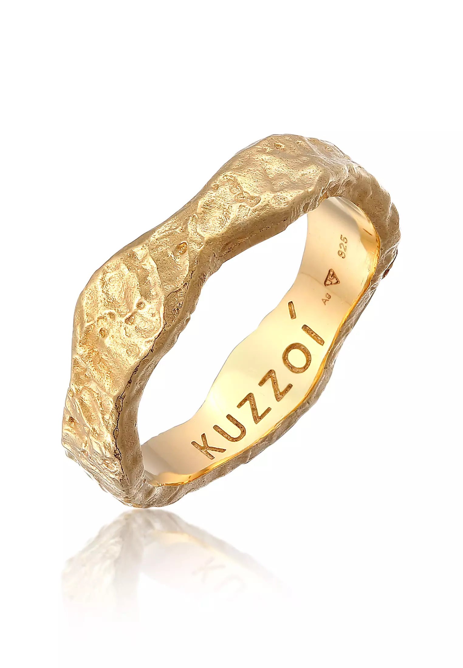 Buy Kuzzoi Men's Silver Organic Textured Band Ring – Gold-Plated 2026 ...