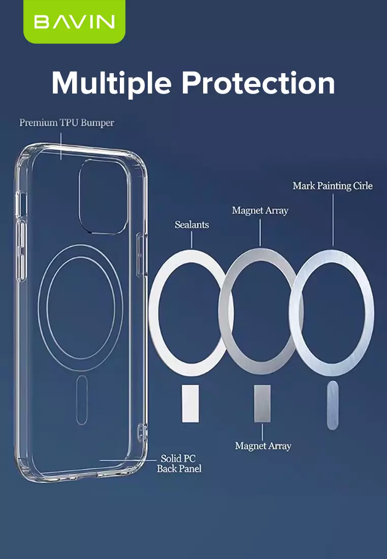 Buy BAVIN FS Magnetic Circle Clear Phone Case For iPh 12 Pro Max 2025 ...