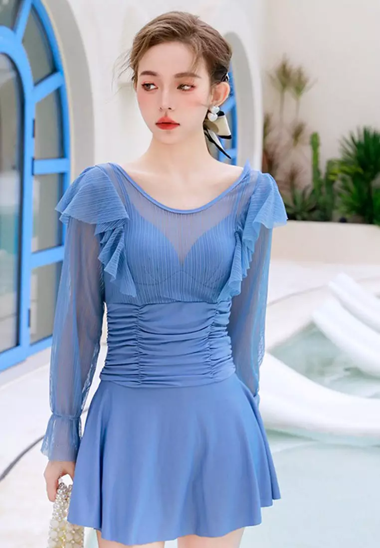 Buy LYCKA LMN8028 Korean Lady One Piece Swimwear Blue 2024 Online | ZALORA