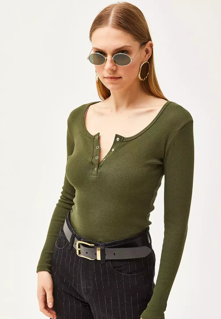 Buy Olalook Long Sleeves Camisole Rib Top 2025 Online | ZALORA