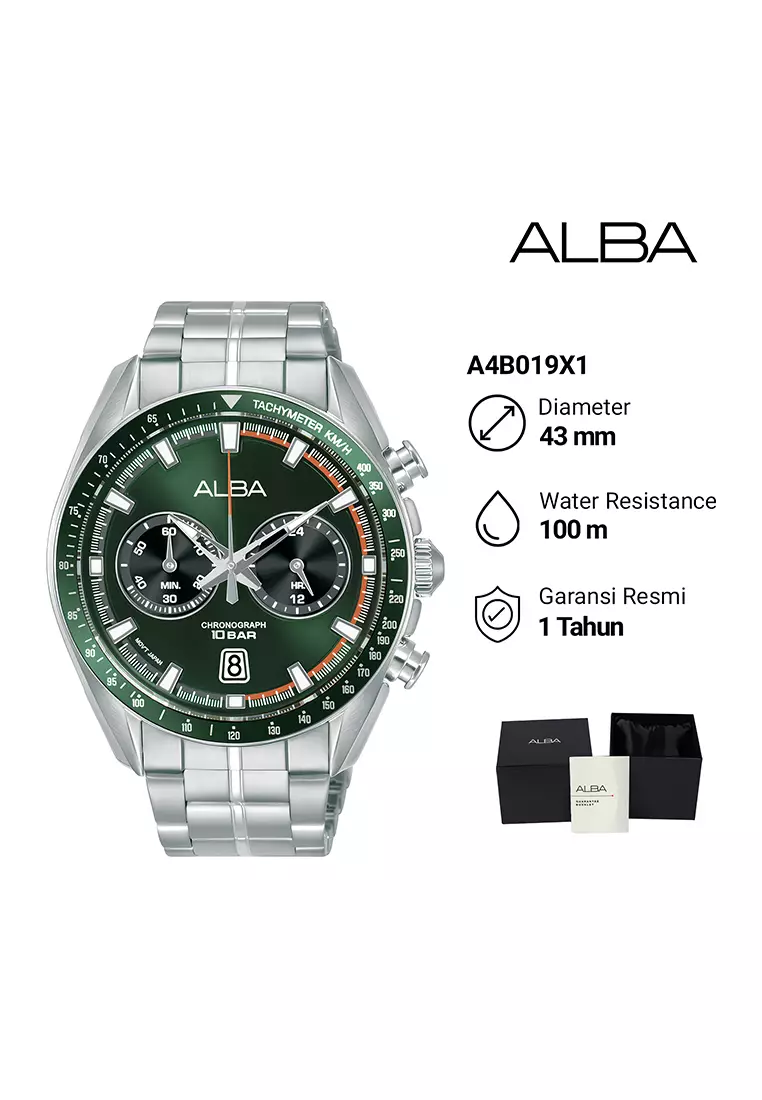 Jual Alba Alba Signa Chronograph - Jam Tangan Analog Pria - Green Dial ...