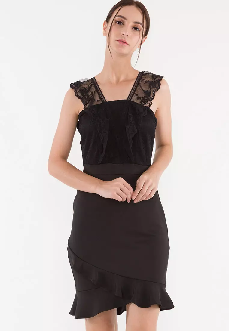 Buy Bebebutterfly Lace Cocktail Mini Dress 2026 Online | ZALORA