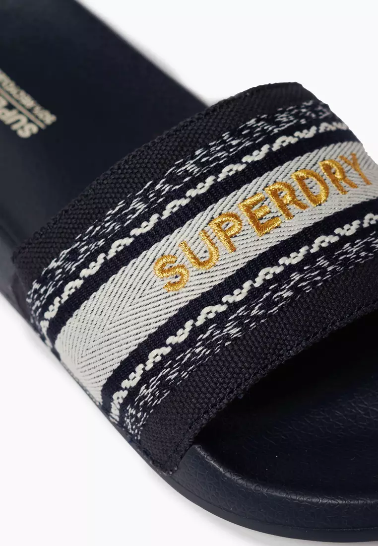 Jual Superdry Webbing Vegan Pool Slide Sandals Original 2024 | ZALORA ...