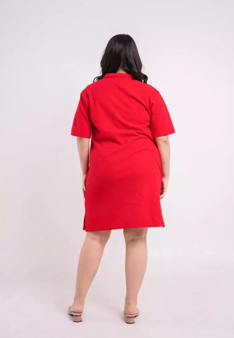 Jual Xtramiles Plus Size Polo Shirt Dress Daniella Red Original 2025 | ZALORA Indonesia