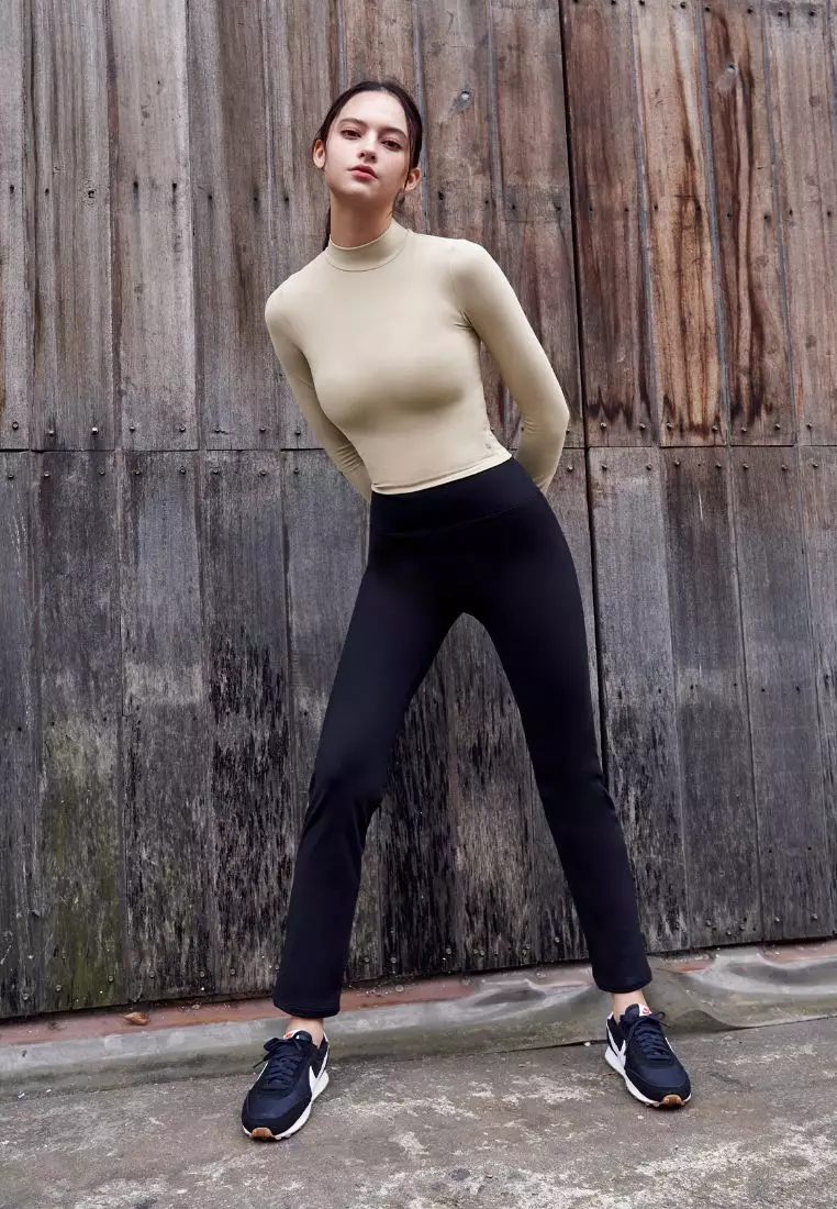 Buy SKULLPIG Zero Slim Fit Fleece Wide Slacks (Black) Quick-drying ...