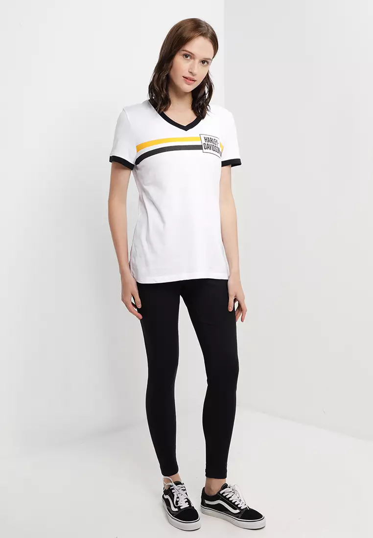 Harley-Davidson Essential V-Neck Ringer Tee 2024 | Buy Harley-Davidson ...