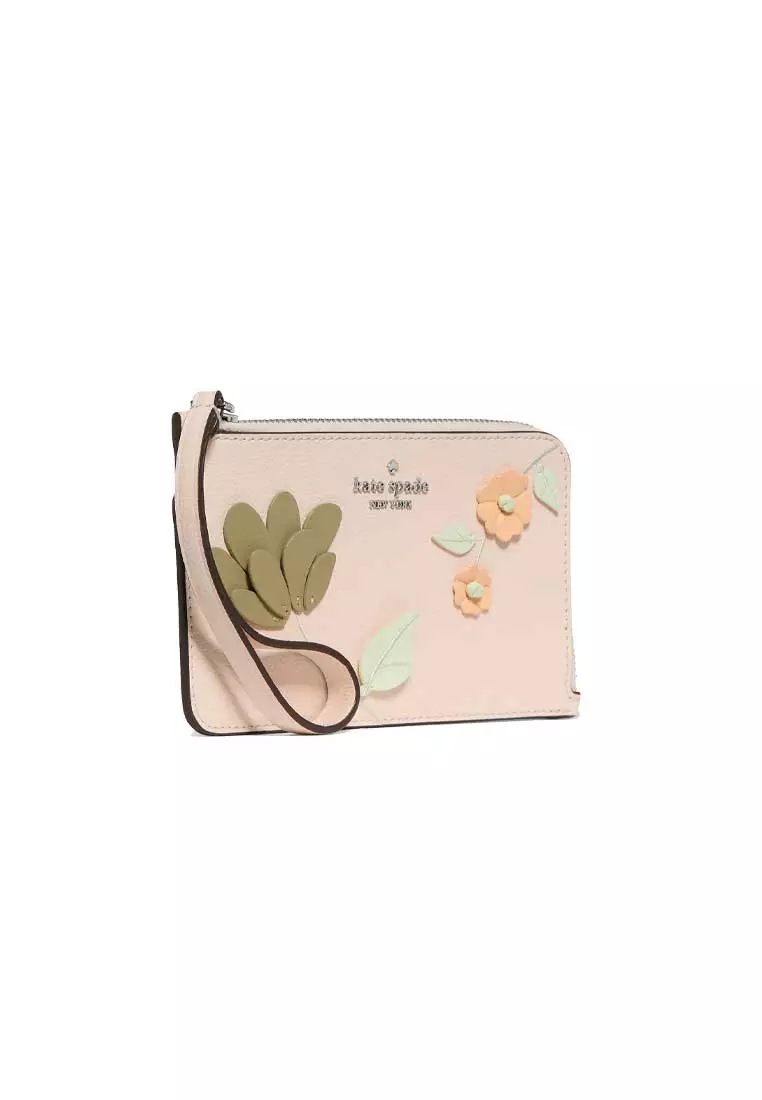 Buy Kate Spade Lucy Floral Small Card Holder Wristlet Fresh Peach Multi ...