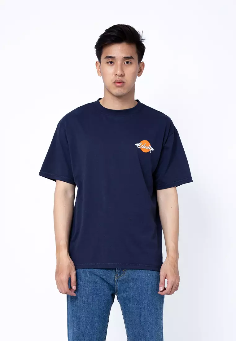 Jual Edwin Jeans CHEVRON Dark Navy Kaos Pria Lengan Pendek SS - Top Man Graphic Tee Edwin Jeans ...