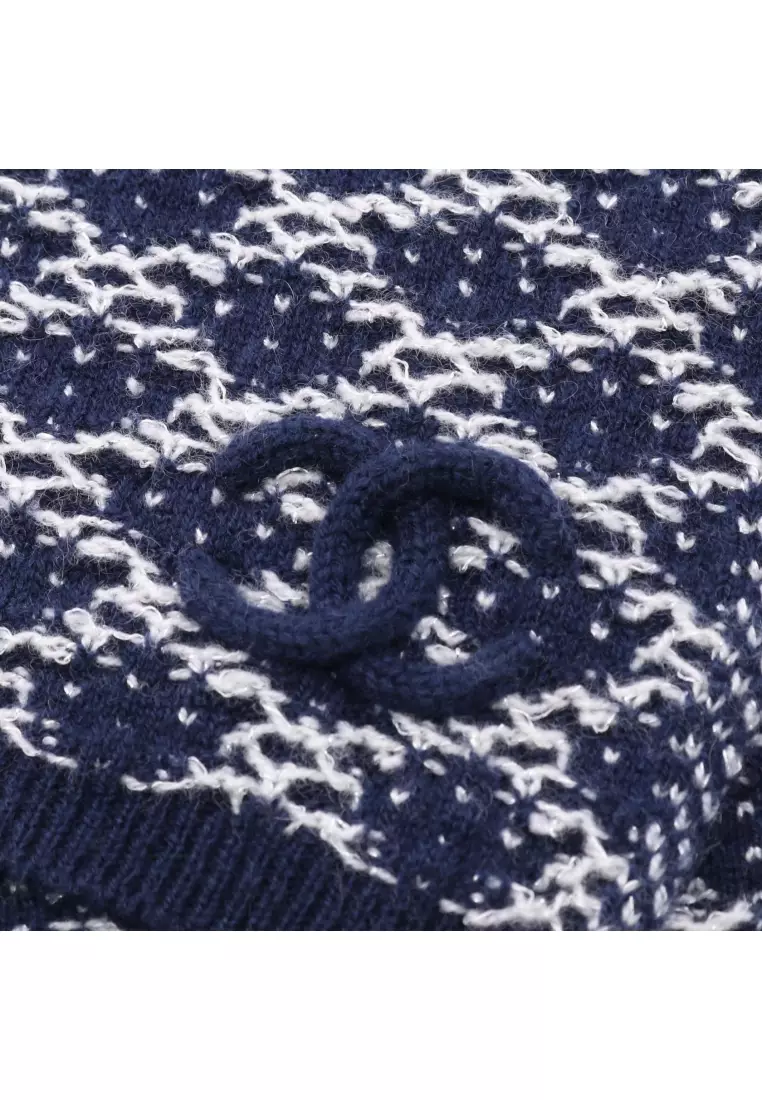 Buy Chanel Pre-Loved Chanel Scarf all-over pattern Rame cashmere Navy ...