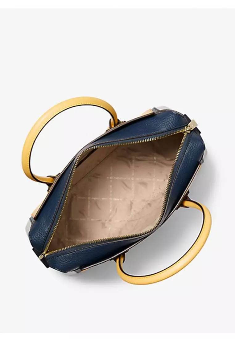 Buy Michael Kors Mercer Medium Color-Block Belted Satchel Online ...