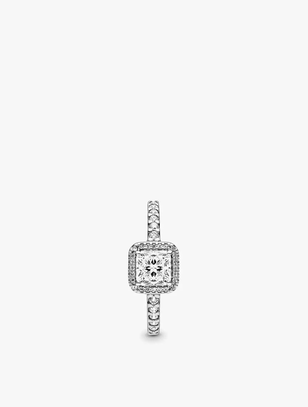 Jual PANDORA Square sterling silver ring with clear cubic zirconia ...
