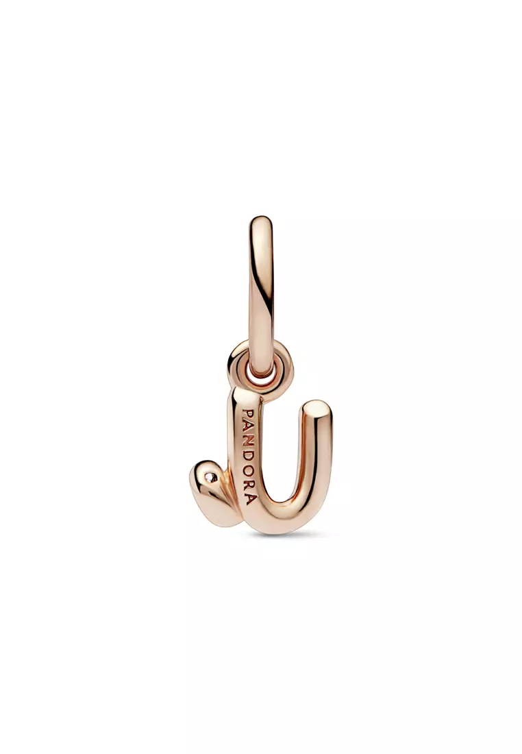 Buy PANDORA Pandora 14k Rose Gold Plated Letter u Script Alphabet ...