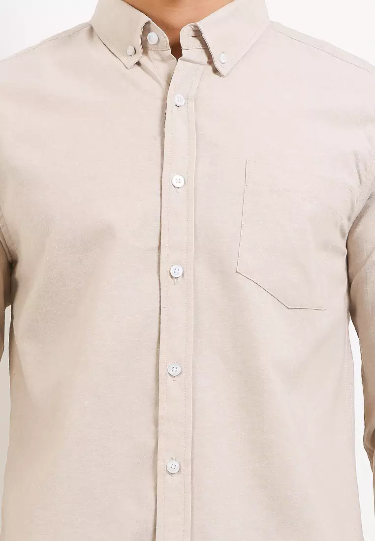 Jual Cotton Well Cotton Well Long Sleeve Oxford Khaki Original 2025 ...