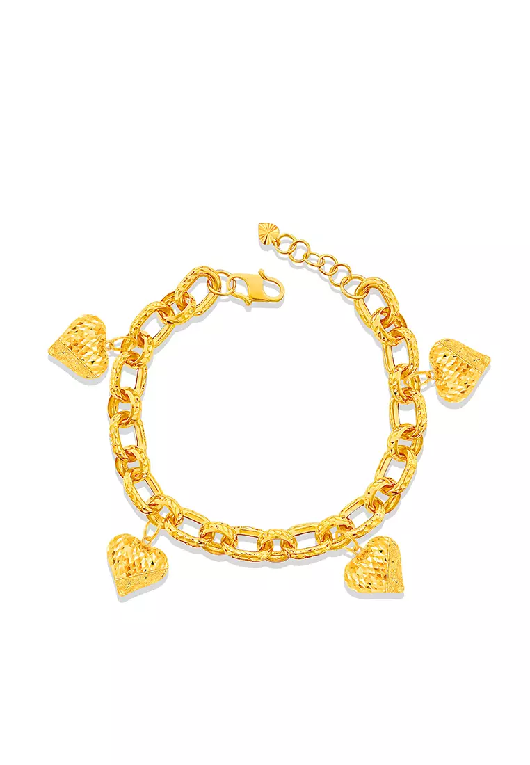 Buy MJ Jewellery 375/9K Gold Bracelet with Love T129 Online | ZALORA ...