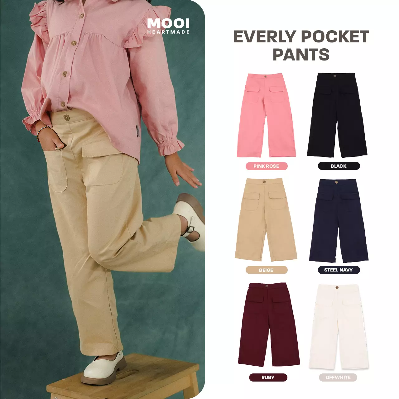 Jual Mooi Heartmade Mooi Celana Panjang Anak Perempuan Everly Pocket ...
