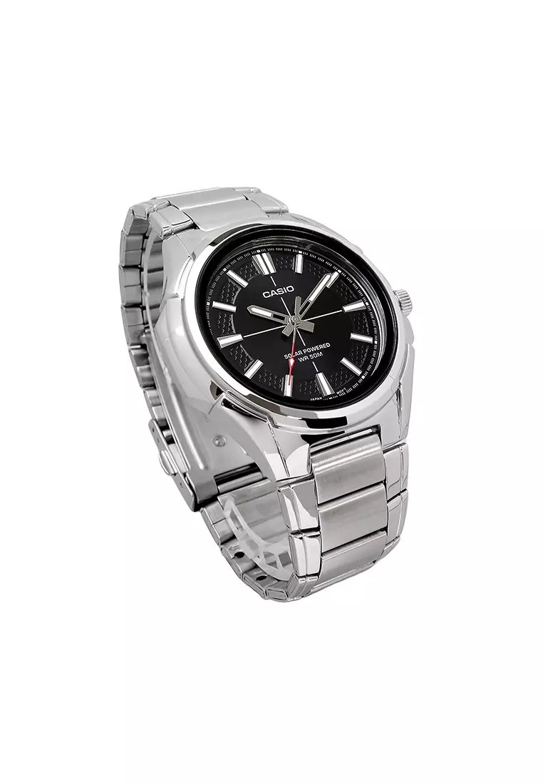 Casio Men Analog Solar Watch MTP-RS100D-1AV Silver Stainless Steel ...