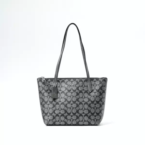 Jual Coach Tas COACH MONOGRAM BLACK SILVER ZIP TOTE BAG 100% ORIGINAL ...