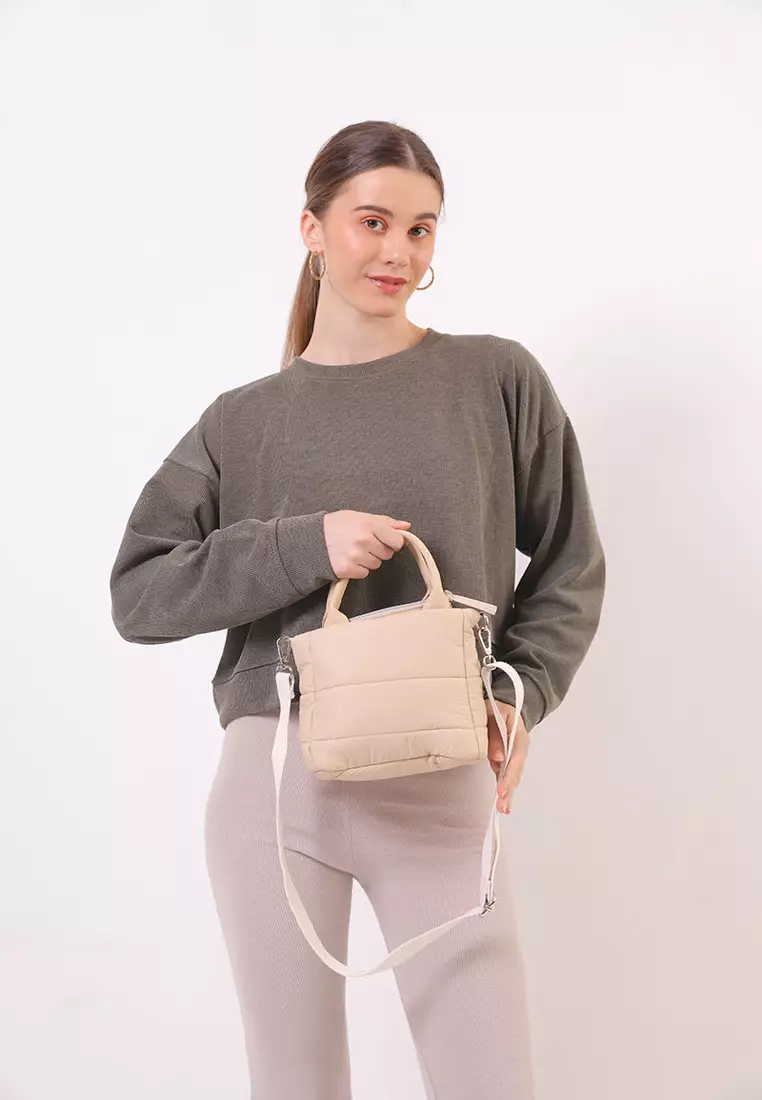 Jual Berrybenka Label Sofia Tiraya Classic Sling Bag Beige Original ...