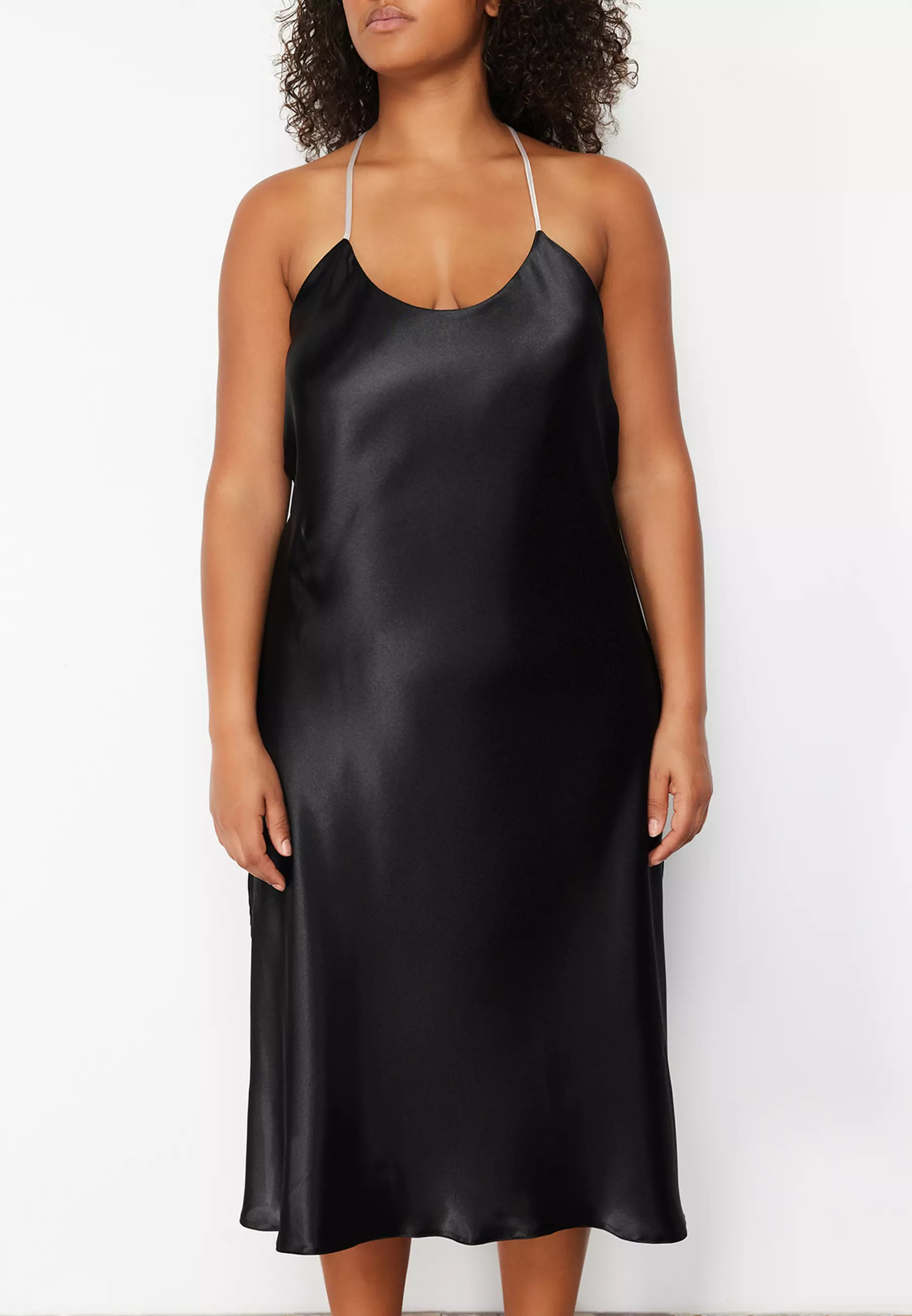 Buy Trendyol Plus Size Strappy Satin Nightgown Online Zalora Malaysia