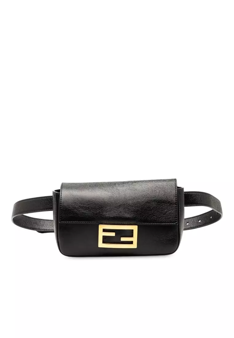 Buy Fendi Pre-Loved Fendi Leather Ff Logo Baguette Belt Bag 2026 Online ...