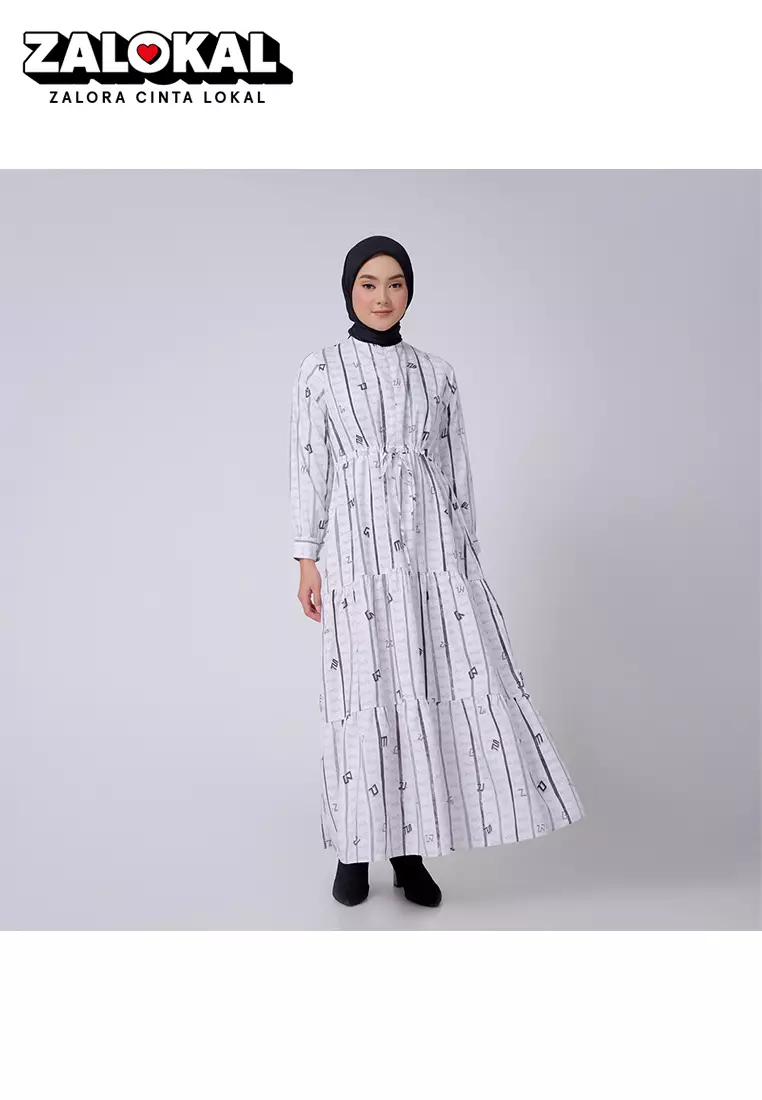 Jual ZM ZM Zaskia Mecca - Ahava Off White Gamis - Aksara Nusantara ...