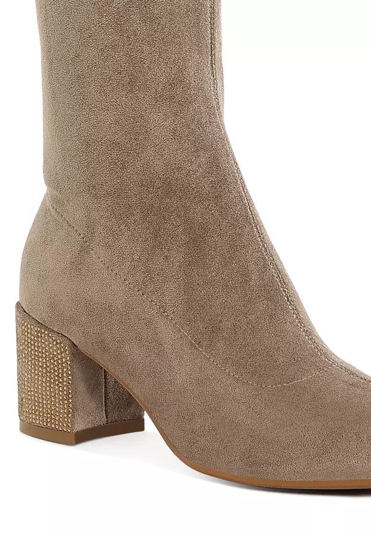 Buy Rag & CO Microfiber Knee High Boots in Taupe 2025 Online | ZALORA ...